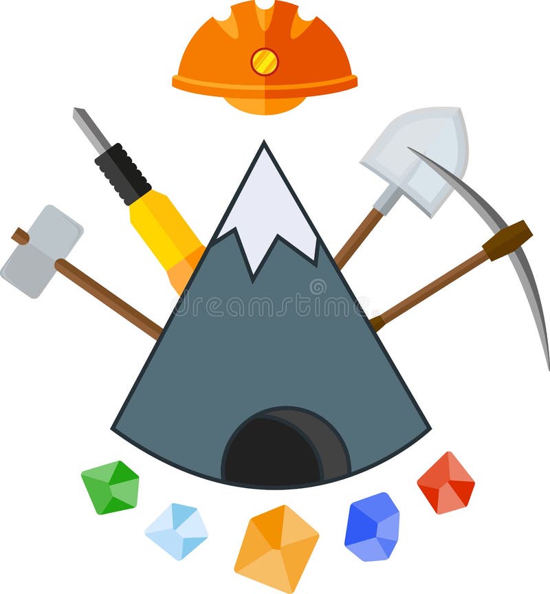 Mining flat icon stock vector. Illustration of design - 60360333