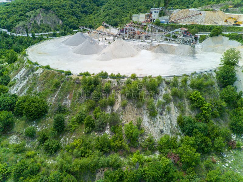Mining on Mountain in Valley of Rhodope Mountains with Forests and ...