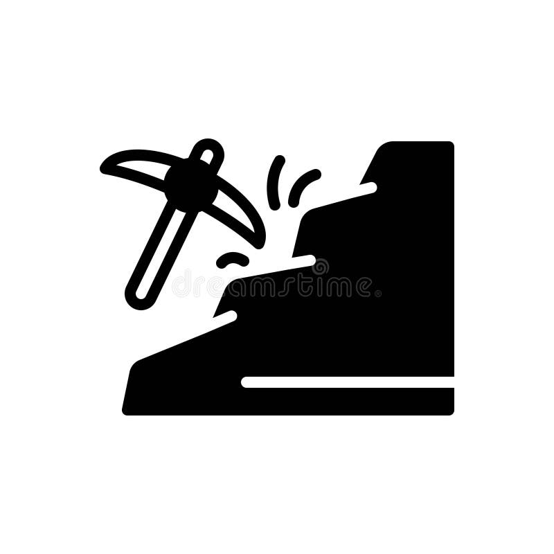 Black Solid Icon for Mining, Fossorial and Stone Stock Vector ...