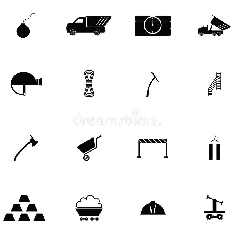 Mining icon set stock vector. Illustration of business - 120568829