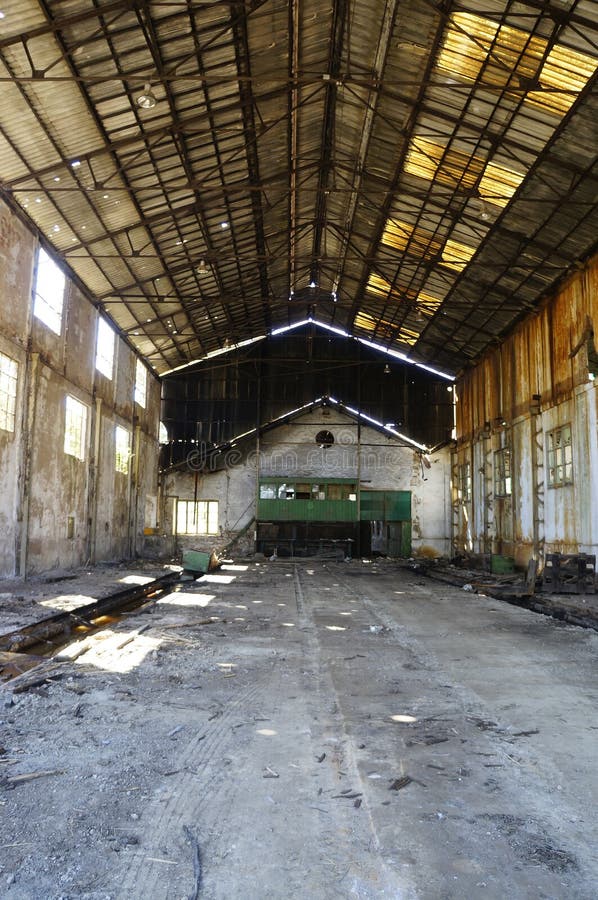 Abandoned Factory - Floor To Celling Stock Image - Image of wall, quiet ...