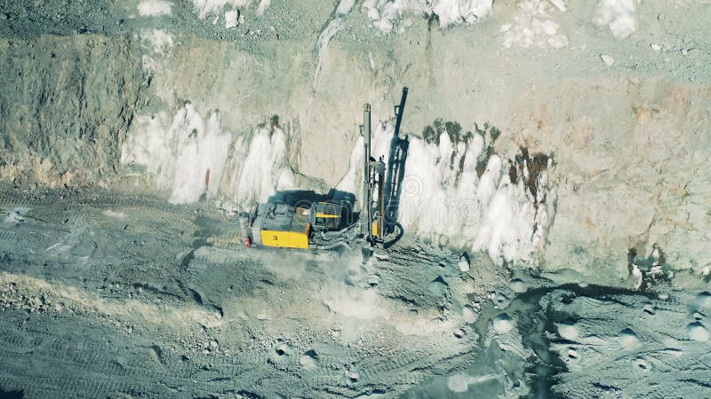 Mining Industry Concept. Open Pit with a Boring Machine at Work Stock ...