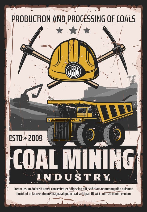 Mining Industry Posters Set Stock Vector - Illustration of quality ...