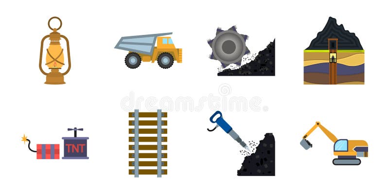 Mining Industry Icons in Set Collection for Design. Stock Vector ... Mining Industry Icons in Set Collection for Design. Stock Vector ...