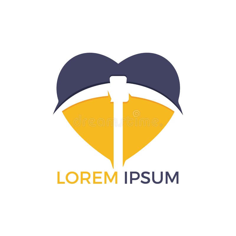 Pickaxe and Heart Mining Logo Design. Mining Industry and Business Logo ...