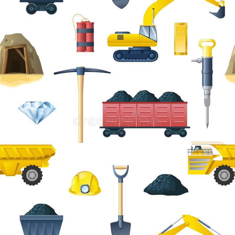 Mining Industry Pattern stock vector. Illustration of elements - 81494866