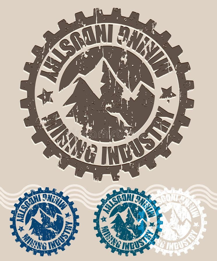 Mining Industry Retro Stamp Stock Vector - Illustration of supply ...