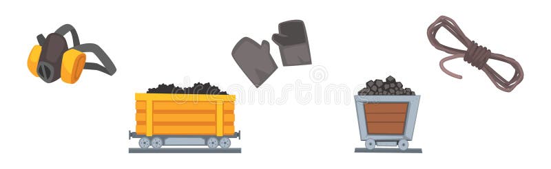 Mining Industry Tool and Extracting Equipment Vector Set Stock Vector ...