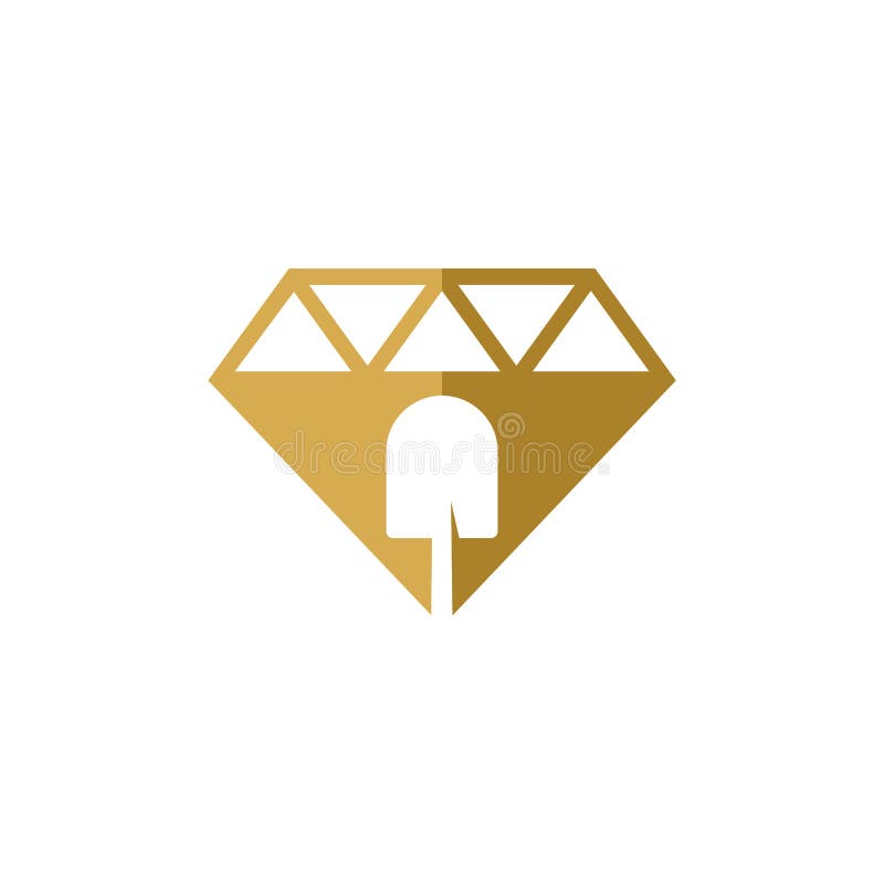 Mining Logo Template with Diamond Concept. Stylish Monochrome Vector ...