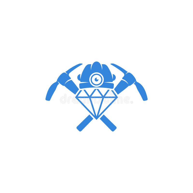 Mining Logo Template with Diamond Concept. Stylish Monochrome Vector ...