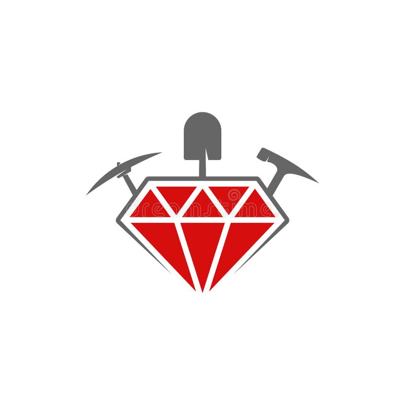 Set of Mining Logo Template with House Concept. Stylish Monochrome ...