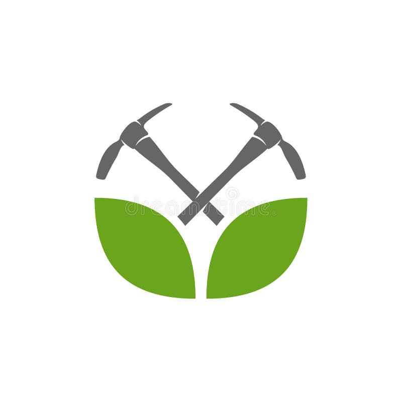 Mining Logo Template With Nature Concept. Stylish Monochrome Vector ...
