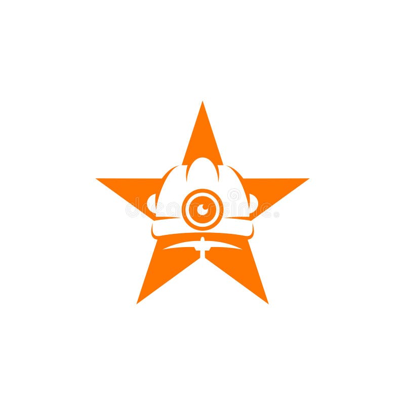 Mining Logo Template with Star Concept. Stylish Monochrome Vector ...