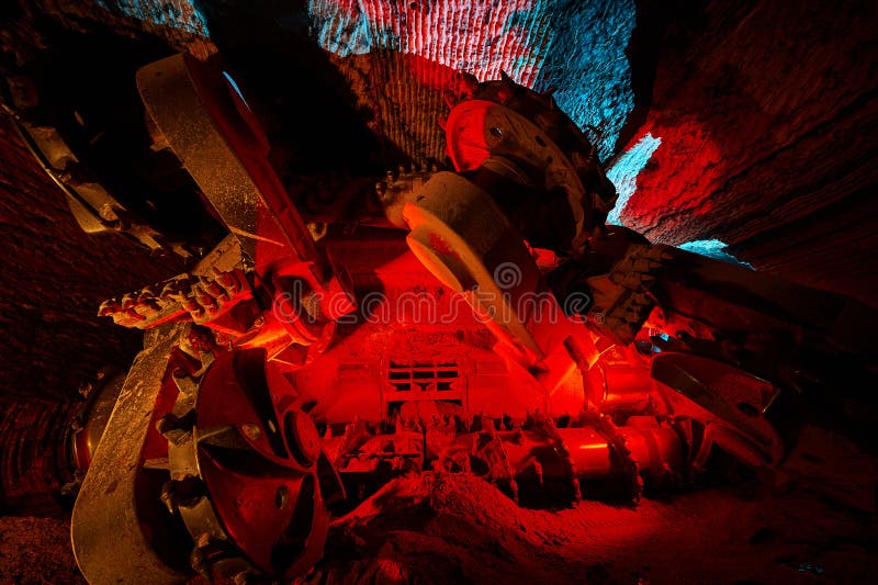 Mining Machine with Different Saws in Mineral Quarry Stock Photo ...