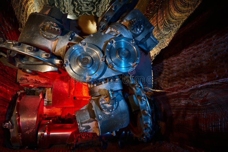 Mining Machine with Different Saws in Mineral Quarry Stock Image ...