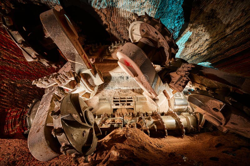 Mining Machine with Different Saws in Mineral Quarry Stock Photo ...