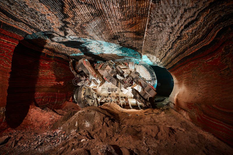 Mining Machine with Different Saws in Mineral Quarry Stock Image ...