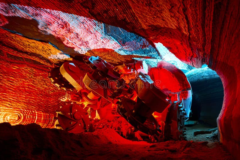 Mining Machine with Different Saws in Mineral Quarry Stock Image ...