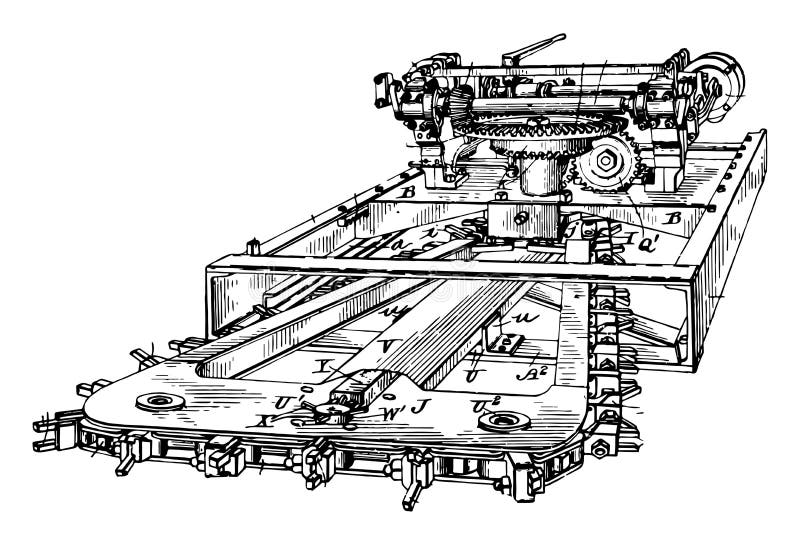 Mining Machine Vintage Illustration Stock Vector - Illustration of ...