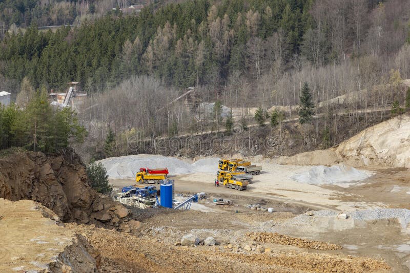 Mining Machines. Stone Quarry Extraction Stock Photo - Image of digger ...