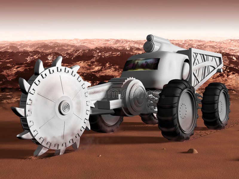 Mars rover on Mars stock illustration. Illustration of digital - 31215582