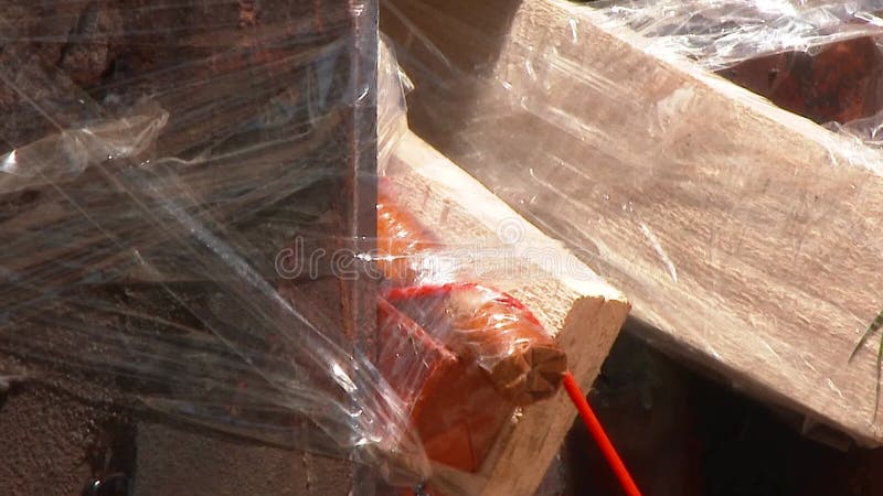 Mining of a Metal Structure with a Red Dynamite Block TNT. Blasting ...