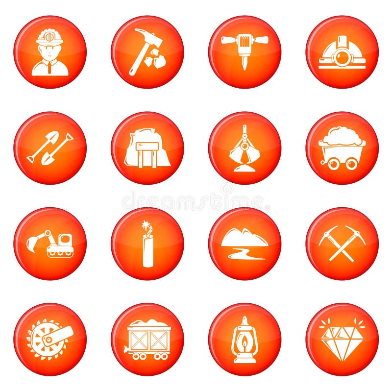Mining Minerals Business Icons Set Orange Square Vector Stock Vector ... Mining Minerals Business Icons Set Orange Square Vector Stock Vector ...