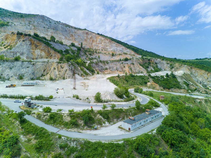 Mining on Mountain in Valley of Rhodope Mountains with Forests and ...