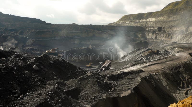 Large Mining Operation in Expansive Quarry Stock Image - Image of ...