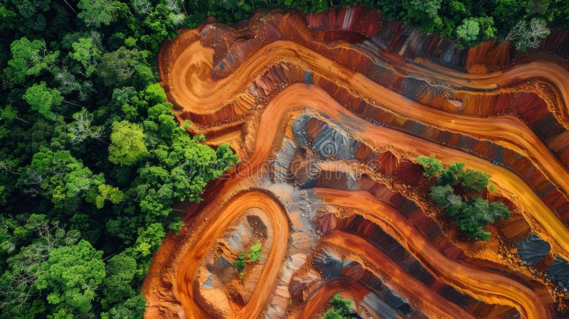 Mining Operation Alters Landscape in Tropical Rainforest, Creating ...