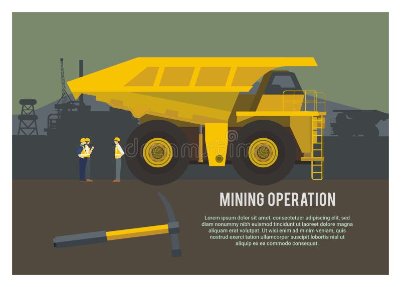Mining Operation Simple Illustration Stock Vector - Illustration of ...