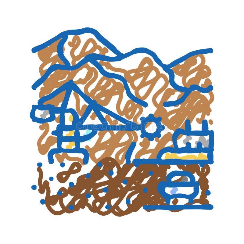 Mining Operations Icon Doodle Illustration Stock Vector - Illustration ...