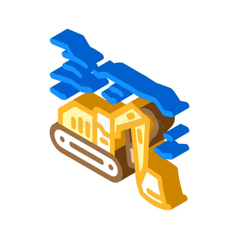 Mining Operations Isometric Icon Vector Illustration Stock Vector ...