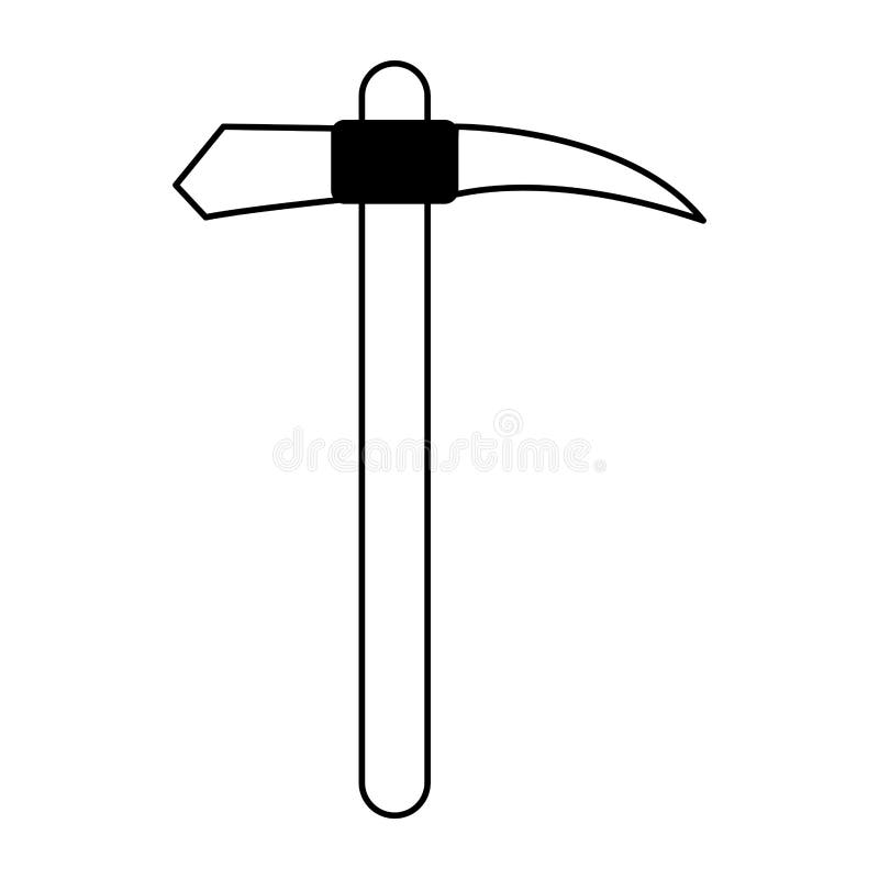 Mining Pick Equipment Tool Isolated Symbol in Black and White Stock ...