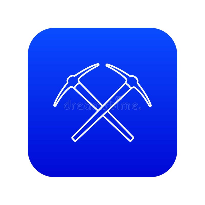 Mining Pickaxe Icon Blue Vector Stock Vector - Illustration of logo ...