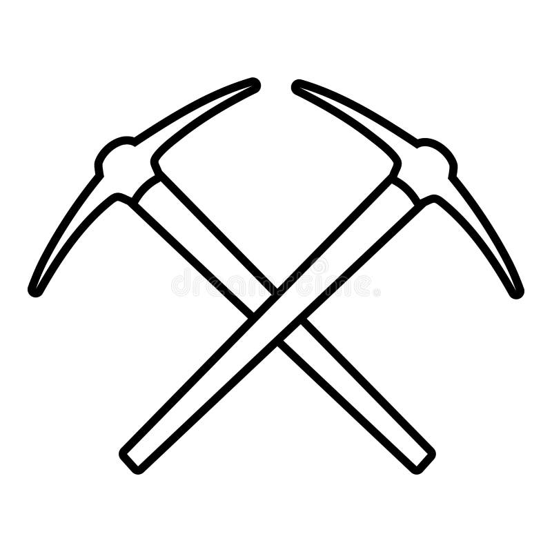 Mining Pickaxe Icon , Outline Style Stock Vector - Illustration of ...