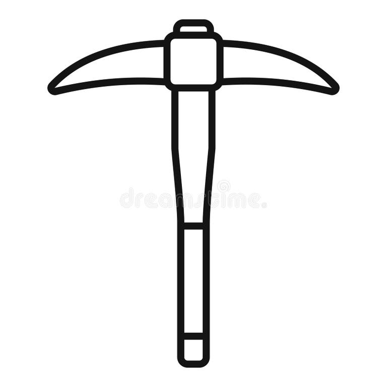 Mining Pickaxe with Wooden Handle for Extraction Work Stock ...