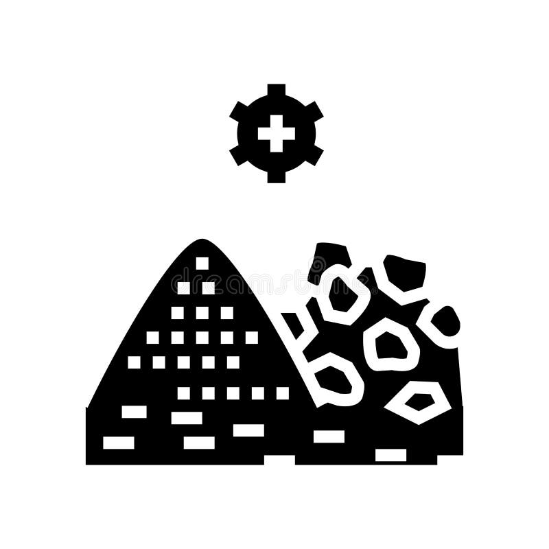 Mining Processing Glyph Icon Vector Illustration Stock Vector ...