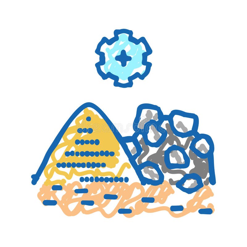 Mining Processing Icon Doodle Illustration Stock Vector - Illustration ...