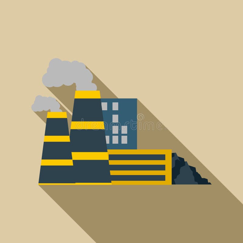 Mining Processing Plant Icon, Flat Style Stock Vector - Illustration of ...