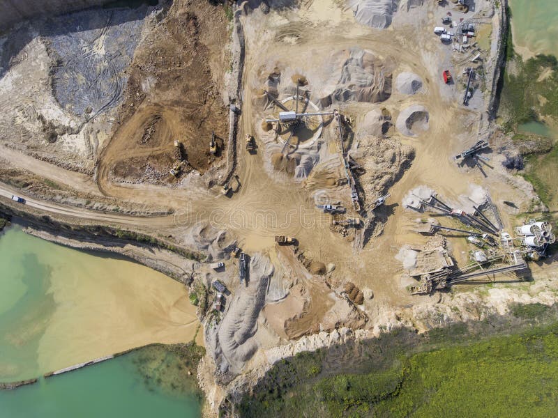 Mining Quarry with Special Equipment, Open Pit Excavation. Sand Stock ...