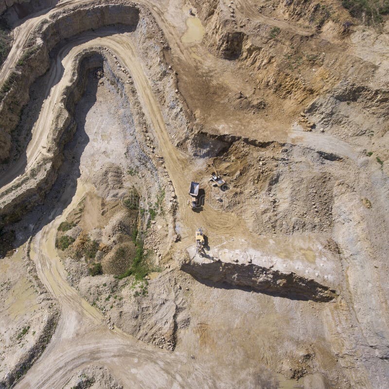 Mining Quarry with Special Equipment, Open Pit Excavation. Sand Stock ...