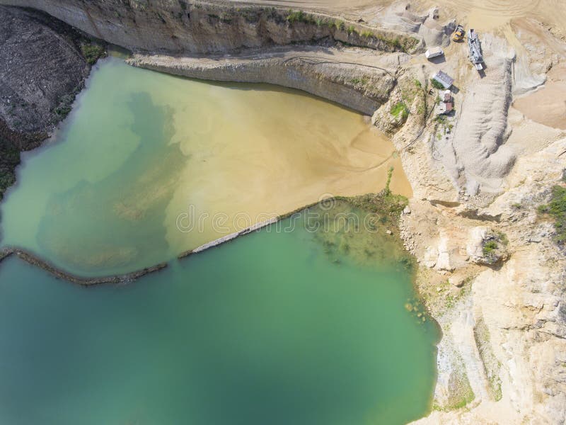 Mining Quarry with Special Equipment, Open Pit Excavation. Sand Stock ...