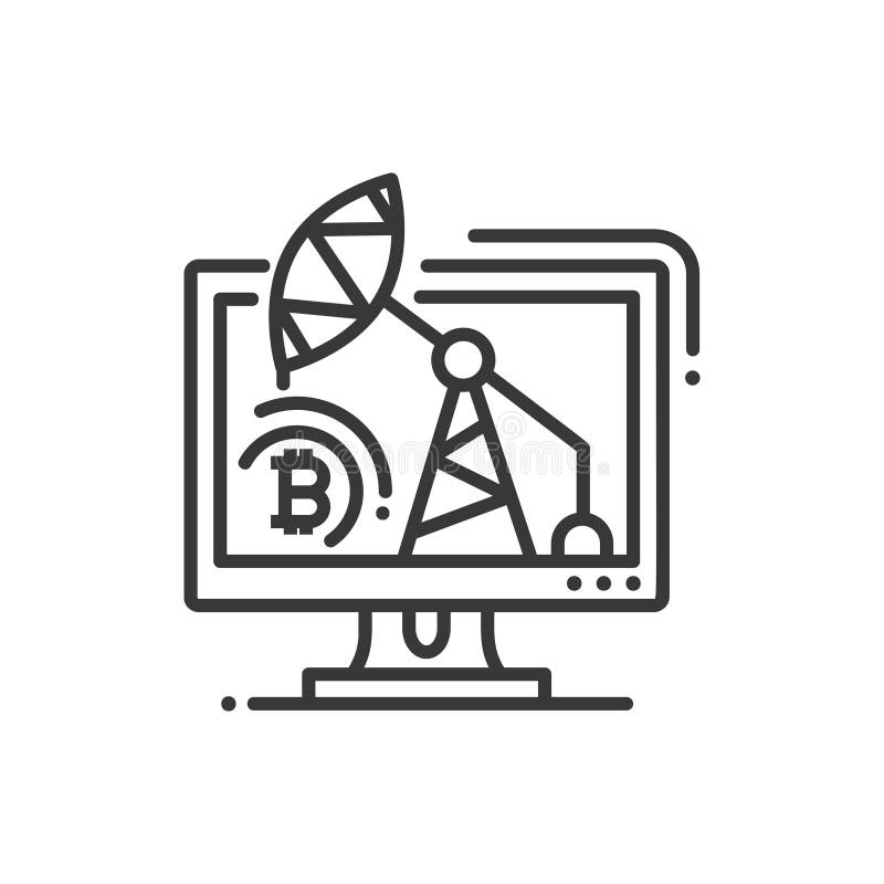 Mining Rig - Line Design Single Isolated Icon Stock Vector ...