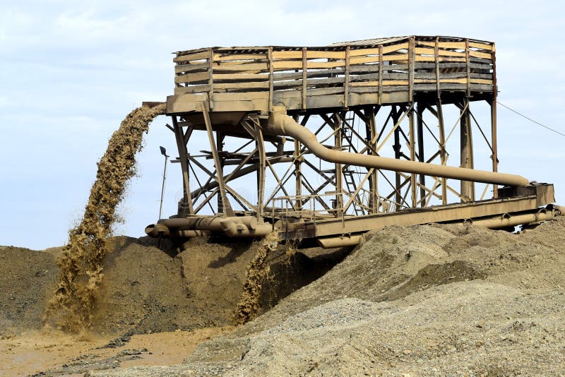 Sand Mining Conveyer Wharf stock image. Image of silhouette - 9149575