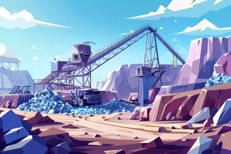 Mining of Rough Diamonds in a Quarry with Industrial Mining Equipment ...