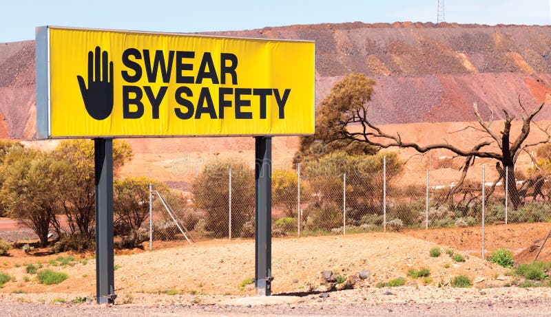 Mining Safety Sign in Outback Australia Stock Photo - Image of geology ...