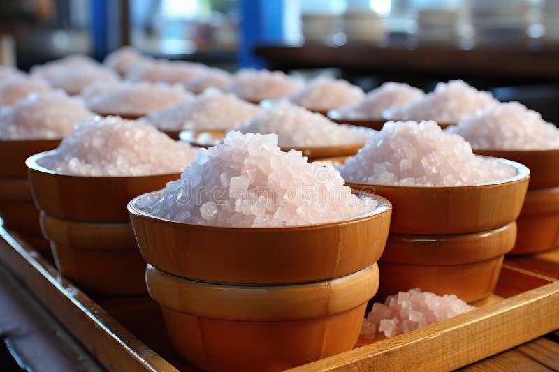 Mining Salt in Buckets for Further Conveyor Processing. Stock Photo ...