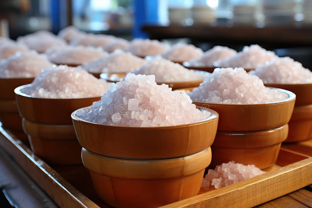 Mining Salt in Buckets for Further Conveyor Processing. Stock Photo ...