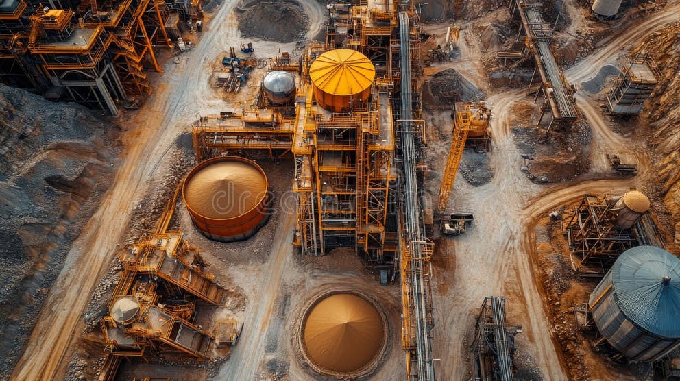 Mining Site Featuring Advanced Equipment and Infrastructure for Mineral ...